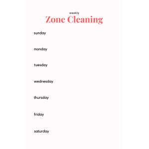 Zone Cleaning Printable - 8 Minute Classes